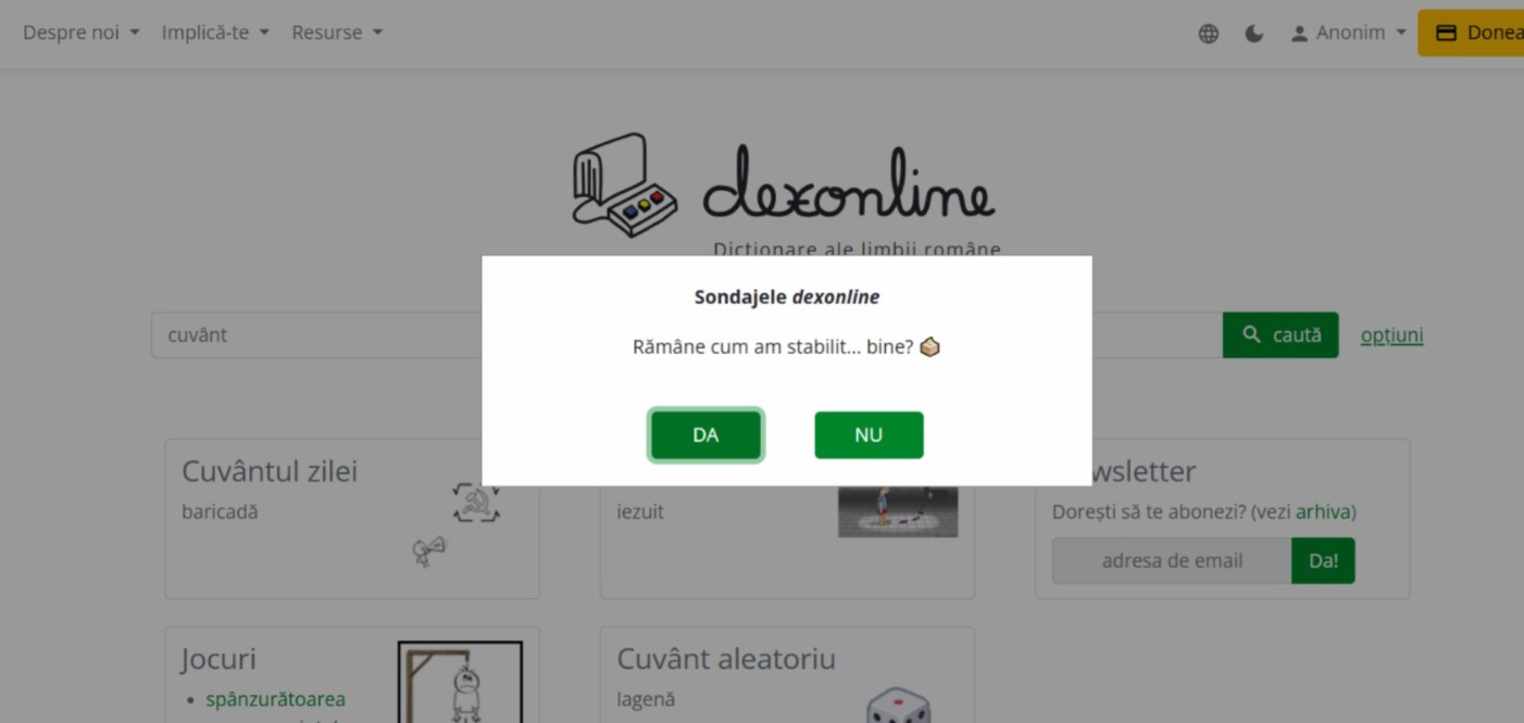 UPDATE Platforma dexonline.ro după decizia BEC Sector 5 de a elimina ...
